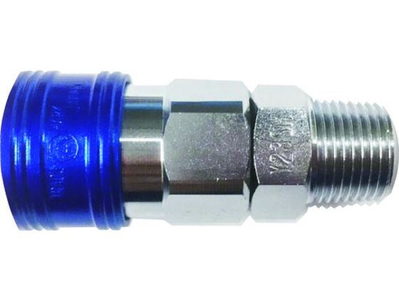 【商品説明】●業界初のカラーカップリングです。【仕様】●型番：BLY23-SM-B●相手側取付サイズ：Rc3／8　●色：ブルー　●使用流体：空気●最高使用圧力：1．5MPa　●使用温度範囲：−20℃〜80℃●本体：鋼鉄　●シールゴム：ニトリ...