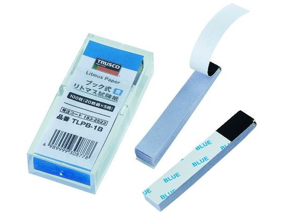 【商品説明】●1枚ずつ切り離して使用するブック式です。●水溶液中の酸性を簡単に測定することができます。●100回テスト分です。【仕様】●型番：TLPB−1B●入数：100枚●幅（mm）：9　●長さ（mm）：60　●タイプ：酸性（青）　●枚数...
