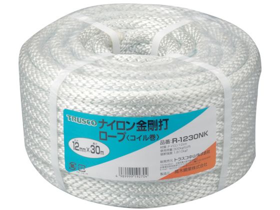 【商品説明】●合繊ロープの中で最も強度があり、摩擦にも強いです。●耐熱性にも優れています。●強度は3つ打に比べ30％程度低下しますが、しなやかで手ざわりが良く、キンク（ねじれ）しにくい扱いやすいロープです。【仕様】●型番：R-1230NK●...