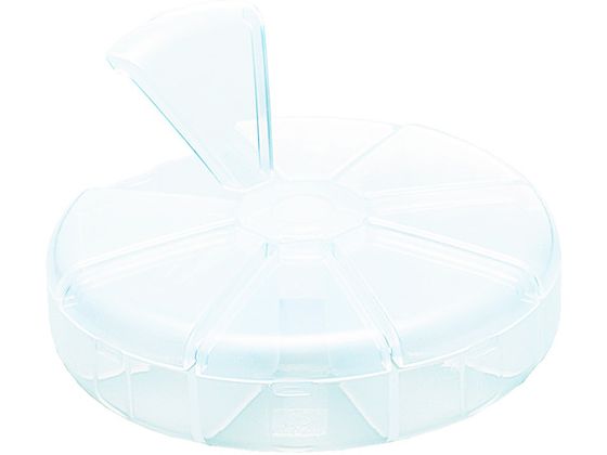 【商品説明】●個別フタ付シングルスペースで小物収納に最適です。●ポケットに納まりやすいフラットタイプです。●取り出しやすい底アール付です。【仕様】●型番：PT-110-C●色：クリア●外形寸法（mm）直径×高さ：110×32●コマ数：8●仕...