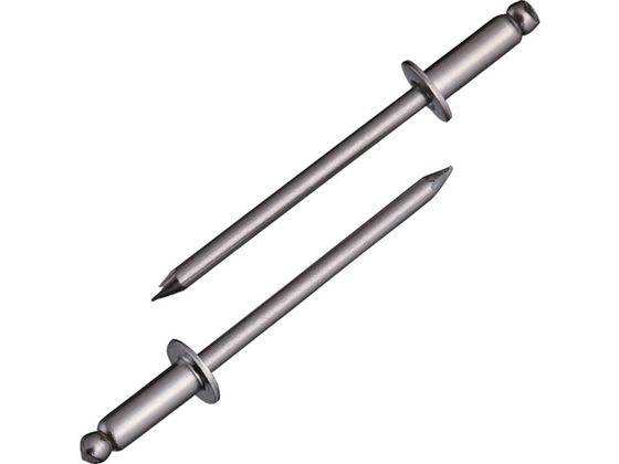 【商品説明】●片側から複数の母材をワン・アクションで締結できますので作業の省力化や生産性の向上に貢献します。【仕様】●型番：NST45EB●入数：300本●かしめ板厚（mm）：4．8〜8．0 ●リベット長（mm）：10．8 ●フランジ径（m...