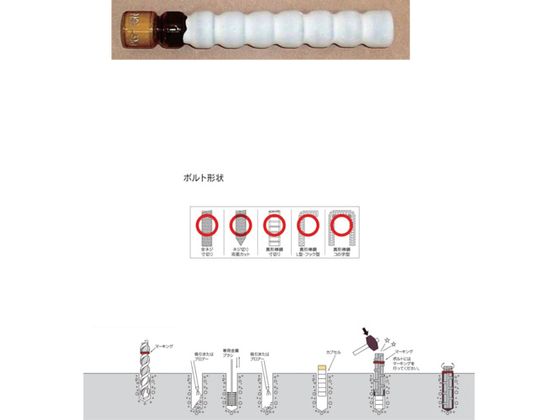 【商品説明】●厚生労働省が定めるシックハウスの原因となるVOC13品目を原材料に使用しない、健康にも環境にも配慮した接着系アンカーです。施工時に不快となるスチレン臭は全くしません。●ハンマーでたたきこむだけで簡単に施工できます。●曲げ鉄筋な...