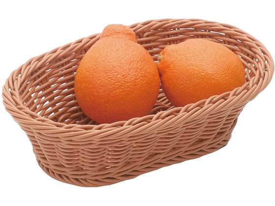 【商品説明】樹脂を丁寧に籐製品のように編んでおり、天然素材に限りなく近い優しい雰囲気を作り出しております。食器専業器に対応し、耐熱温度も120度と耐久性、衛生的に優れた製品です。【仕様】●外寸：240×160×H70mm●材質：ポリプロピレ...