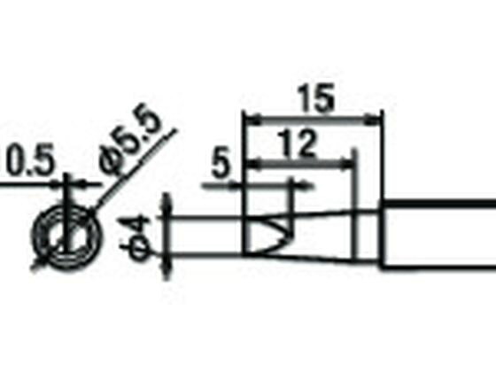 【仕様】●型番：PX-2RT-4D●適合コテ：PX−201　●こて先幅（mm）：4　●コテ先径（mm）：φ5．5mm　●コテ先名称：φ4．0mm　●先端形状：D型　●パーツ名：替えこて先●グット　●替こて先4D型PX2／SVS用【備考】※メ...