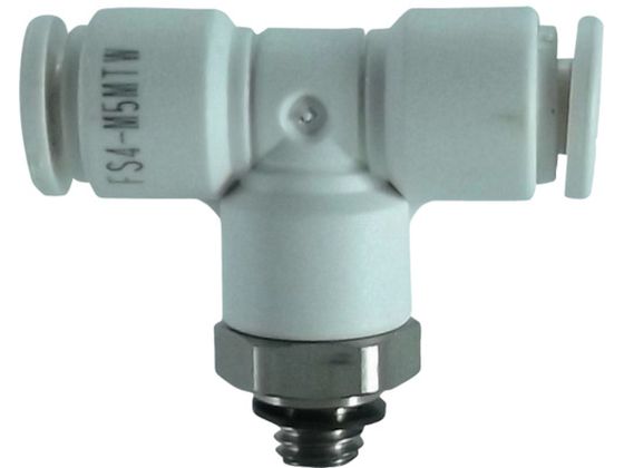 【仕様】●型番：FS4-M5MTW●接続口径：M5×0．8　●適合チューブ外径D（mm）：4×4　●六角対辺（mm）：10　●使用圧力：1MPa（空気）、0．3MPa（水）　●使用流体：空気、水●流体温度：−5〜60℃（空気）、5〜40℃（...