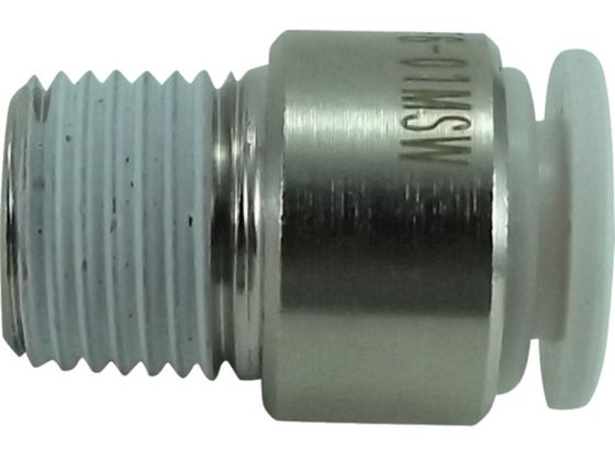【仕様】●型番：F6-01MSW●接続口径：R1／8　●適合チューブ外径D（mm）：6　●使用圧力：1MPa（空気）、0．3MPa（水）　●使用流体：空気、水●流体温度：−5〜60℃（空気）、5〜40℃（水）●本体：黄銅＋ニッケルメッキ　●...