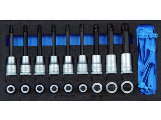 【仕様】●型番：2308940●入数：1S●ケース寸法（mm）間口：157．5●ケース寸法（mm）奥行：310●ケース寸法（mm）高さ：35●セット内容（点）：19●セット内容：ヘックスローブソケット（ITX19）：T20、T25、T27、...