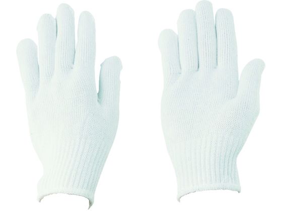 【商品説明】●綿100％で吸汗性にすぐれています。【仕様】●型番：2960L●入数：12双●色：ホワイト ●サイズ：L ●厚さ（mm）：1．1 ●ゲージ数：10 ●全長（cm）：21．5 ●手のひら周り（cm）：18．0 ●中指長さ（cm）...