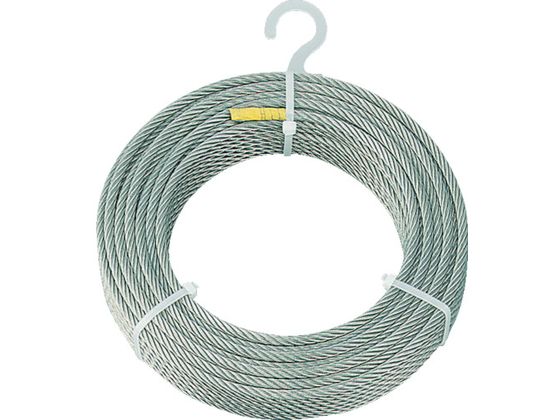【仕様】●型番：CWS-1S200●ロープ径（mm）：1．0 ●長さ（m）：200 ●使用荷重（kg）：15●ワイヤロープの構成：7×7 ●細径タイプ●ステンレス（SUS304）●通常SUS304は非磁性の材料ですが、ワイヤロープの場合には...