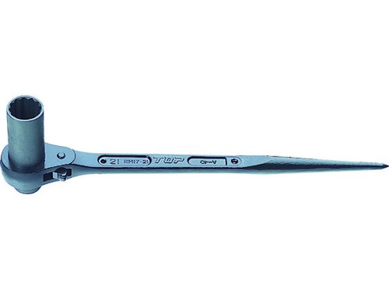 【仕様】●型番：RM-17X21SL●対辺寸法（mm）：17×21●厚さ（mm）：86●全長（mm）：312●クロムバナジウム鋼●表面処理：カチオン電着塗装●ボルト・ナットに合ったサイズを使用し、斜め掛け・浅掛けや柄部にパイプを差し込んで過...