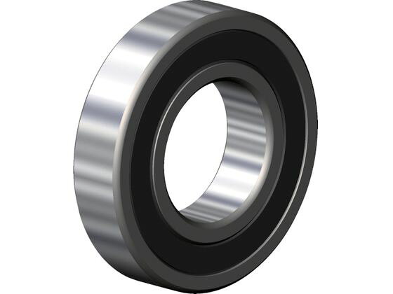 【商品説明】●接触型合成ゴムシール付きです。●鋼板に合成ゴムを固着したシール板を外輪に固定し、シール先端部は内輪シール面のV溝側面に接触しています。●防塵性、防水性が要求される用途に適しています。【仕様】●型番：6301　2RS●内輪径（m...