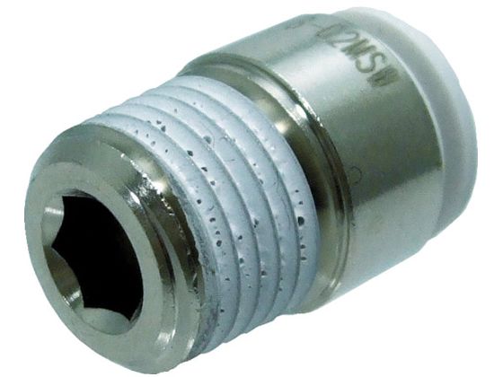 【仕様】●型番：F8-02MSW●接続口径：R1／4　●適合チューブ外径D（mm）：8　●使用圧力：1MPa（空気）、0．3MPa（水）　●使用流体：空気、水●流体温度：−5〜60℃（空気）、5〜40℃（水）●本体：黄銅＋ニッケルメッキ　●...