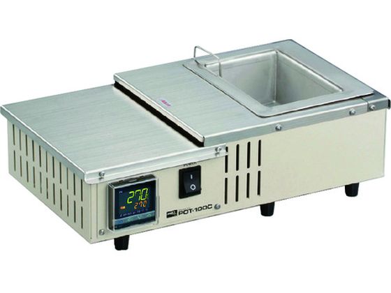 【仕様】●型番：POT-100C●電源（V）：AC100　●消費電力（W）：440　●槽寸法（mm）幅×奥行×高さ：91×135×60　●本体寸法（mm）幅：360　●本体寸法（mm）奥行：220　●本体寸法（mm）高さ：124　●はんだ漕...