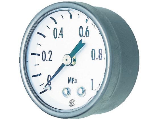 【仕様】●型番：GK25-271-1.0MP●圧力レンジ（MPa）：0〜1．0　●接続部サイズ：R1／4　●最小目盛（MPa）：0．050　●精度：±3％FS　●ケース形状：D●大きさ：50mm　●JIS準拠品●ブルドン管：黄銅　●株：黄銅...