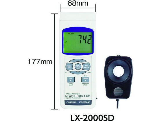 【商品説明】●SDカードスロット搭載のデータロガー機能付照度計です。（SDカード別売）●SDカードで簡単にデータを記録でき現場でのデータ解析に役立ちます。●データホールド、オートパワーオフ、バックライト、MAX／MINメモリー機能付です。●...