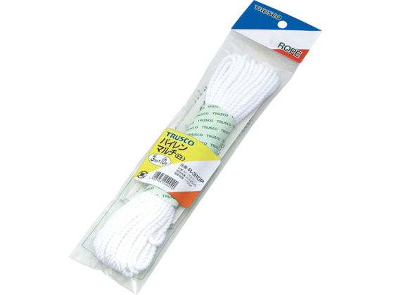 【商品説明】●軽くて柔らかく、扱いやすいです。【仕様】●型番：R-510P●色：白　●線径（mm）：5　●長さ（m）：10　●包装形態：袋入●3つ打●ポリプロピレン（PP）【備考】※メーカーの都合により、パッケージ・仕様等は予告なく変更にな...