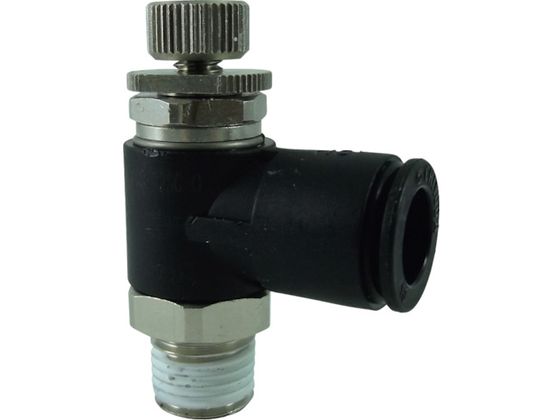 【仕様】●型番：F10R-02SC-O●接続口径：R1／4　●適合チューブ外径D（mm）：10　●使用流体：空気●使用温度範囲：−5〜60℃（凍結なき事）　●使用圧力：0．05〜0．7MPa　●メーターアウトタイプ●樹脂部品：難燃性ポリブチ...