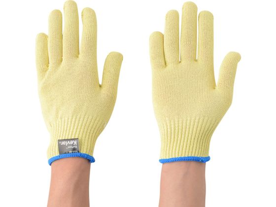 【商品説明】●紡績糸同様の良好な風合いを維持したうえ、ホコリの原因となる毛羽立を抑えたケブラー［［R下］］長繊維を使用しています。●ホコリを嫌う作業場に最適です。【仕様】●型番：HG-43-M●色：イエロー ●サイズ：M ●厚さ（mm）：1...