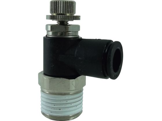 【仕様】●型番：F10R-04SC-O●接続口径：R1／2　●適合チューブ外径D（mm）：10　●使用流体：空気●使用温度範囲：−5〜60℃（凍結なき事）　●使用圧力：0．05〜0．7MPa　●メーターアウトタイプ●樹脂部品：難燃性ポリブチ...