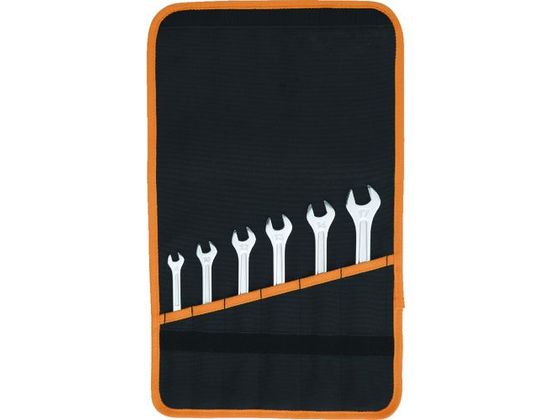 【商品説明】●鍛造品で強いです。●JIS規格品に比べ長く、スパナ部・めがね部ともに同じ厚さです。●めがね柄部の曲がり角度15°です。【仕様】●型番：TCW-600●入数：1S●セット内容（mm）：8、10、12、13、14、17●セット内容...