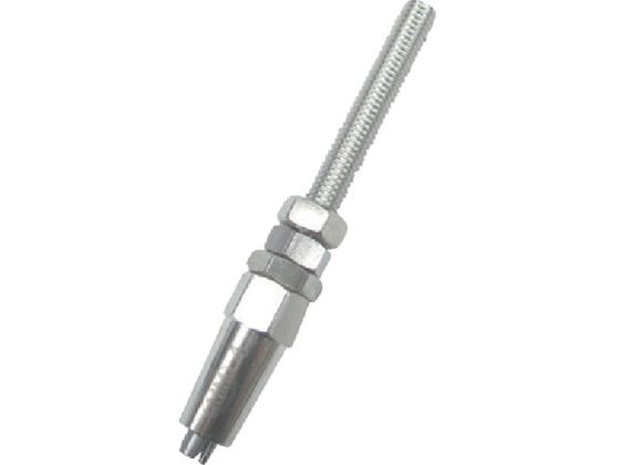 【商品説明】●ワイヤを現場で取付できます。【仕様】●型番：B-2412●L（mm）：100 ●（L）（mm）：100 ●適用ワイヤー径（mm）：4 ●L2（mm）：55 ●L1（mm）：32 ●ねじ径：M8●ケーシング・ターミナル・六角ナッ...