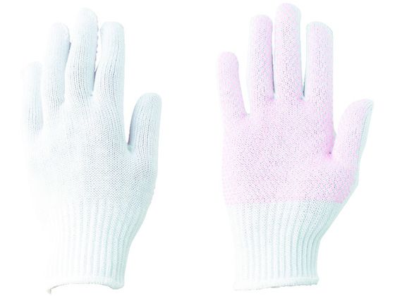 【商品説明】●吸汗性に優れる純綿手袋を使用しています。●塩化ビニールのすべり止め加工がしてあります。●滑り止めが加工されているのでスムーズな作業が可能です。【仕様】●型番：103●入数：1双●色：ホワイト ●サイズ：M ●厚さ（mm）：2．...