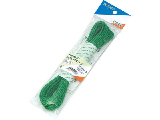【商品説明】●水に浮き、濡れても硬くなりにくいため強度変化が少ないです。【仕様】●型番：R-610PEG●色：緑　●線径（mm）：6　●長さ（m）：10　●包装形態：袋入●3つ打●ポリエチレン（PE）●切断後の断面はライターの火などで軽くあ...