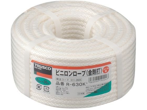 【商品説明】●屋外現場での使用。国旗などフラッグの昇降用。袋の口ひも。テント（店舗）のかがり。●耐候性、耐久性に優れ、漁業用、陸上用などの幅広い分野で使われています。●強度は3つ打に比べ30％程度低下しますが、しなやかで手触りが良く、キンク...
