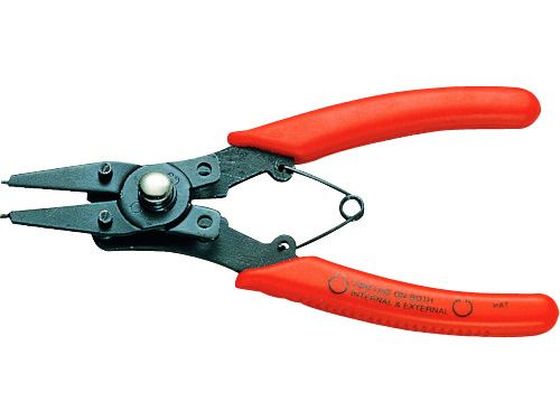 【仕様】●型番：TSRP1050●リング使用範囲（mm）：10〜50●全長（mm）：150●爪形状：軸・穴兼用●ばね付●低炭素鋼●先端：炭素鋼●グリップ：ポリ塩化ビニール●45°爪先端径1．4mm1枚●90°爪先端径1．4mm1枚●180°...