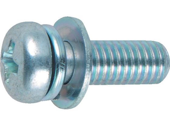 【仕様】●型番：B751-0410●入数：72本●寸法（mm）d：M4 ●寸法（mm）L：10 ●強度区分：4．8●スプリングワッシャー、小形丸ワッシャー（P−4タイプ）付●低炭素鋼（SWCH） ●表面処理：三価クロメート仕上げ（白）【備考...