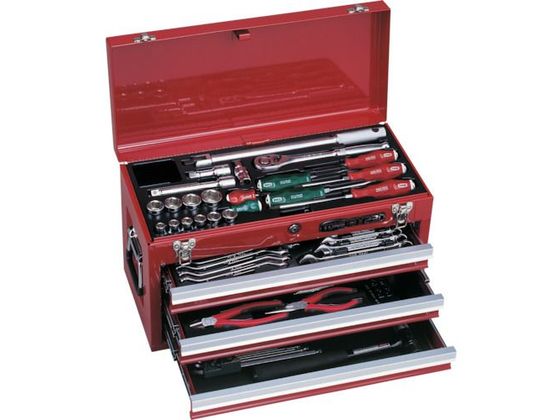 【商品説明】●自動車整備に欠かせない工具を厳選したベーシックな工具セットです。●多彩な機能と作業性のよいツールチェストを採用しました。【仕様】●型番：TSA450BK●入数：1S●ケース色：マットブラック●ケース寸法（mm）間口：508●ケ...