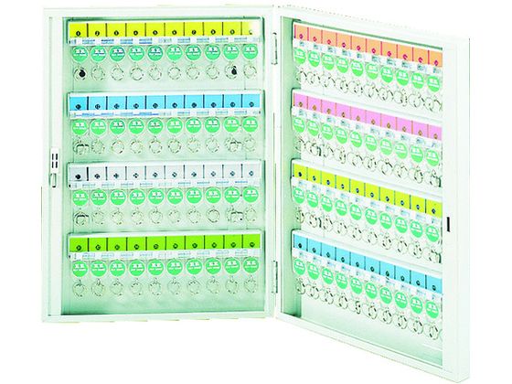 【仕様】●型番：K−80●ホルダ数（個）：80　●間口（mm）：375　●奥行（mm）：62　●高さ（mm）：500●鍵付タイプ（キーボックス本体）●スチール（粉体塗装）●キーホルダー　●キーラック　●標準付属品（画像のとおり）●本体に手運...