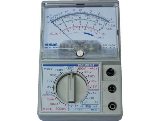 【商品説明】●電気の基礎知識を学びながら自分で組み立てられるテスタです。【仕様】●型番：5220-05●直流電圧（V）：300　●交流電圧（V）：600　●抵抗（Ω）：2M　●直流電流（A）：0．3　●電源：単3乾電池（R6P）×1本（付属...