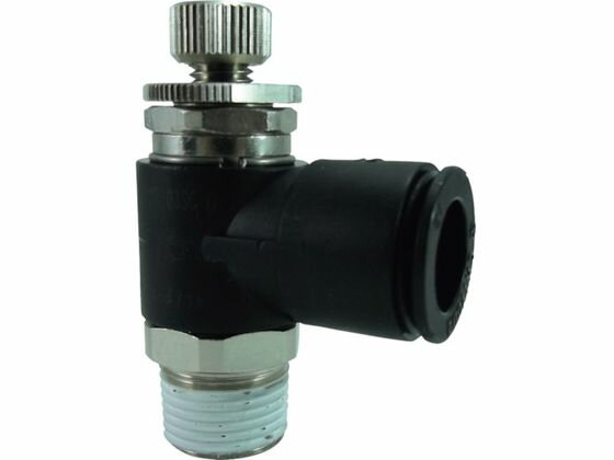 【仕様】●型番：F12R-03SC-O●接続口径：R3／8　●適合チューブ外径D（mm）：12　●使用流体：空気●使用温度範囲：−5〜60℃（凍結なき事）　●使用圧力：0．05〜0．7MPa　●メーターアウトタイプ●樹脂部品：難燃性ポリブチ...