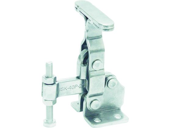 【仕様】●型番：ISK-40P0-2S●全長（mm）：87●締付力（kN）：1．0●付属ボルト径：M6×50（SUS）●クランプアーム移動角度（°）：95●ハンドル操作角度（°）：65●下方押え型●垂直ハンドル●フランジベース●ステンレス●...