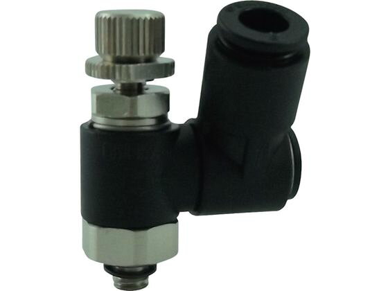 【仕様】●型番：FB6R-M5SC-O●接続口径：M5×0．8　●適合チューブ外径D（mm）：6　●使用流体：空気●使用温度範囲：−5〜60℃（凍結なきこと）　●使用圧力：0．05〜0．7MPa　●メーターアウトタイプ●樹脂部品：難燃性ポリ...