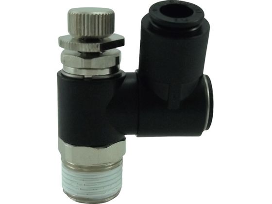 【仕様】●型番：FB8R-03SC-O●接続口径：R3／8　●適合チューブ外径D（mm）：8　●使用流体：空気●使用温度範囲：−5〜60℃（凍結なきこと）　●使用圧力：0．05〜0．7MPa　●メーターアウトタイプ●樹脂部品：難燃性ポリブチ...