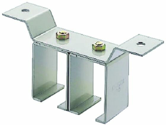 【仕様】●型番：3-OB2●適用レール：3号 ●品名：天井受二連 ●A（mm）：71 ●B（mm）：53 ●C（mm）：93 ●D（mm）：106 ●E（mm）：48 ●板厚（mm）：3 ●穴径（mm）：10 ●G（mm）：198 ●H（m...