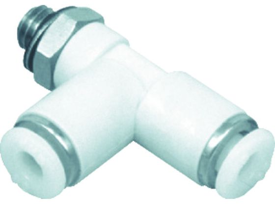 【商品説明】●最高使用圧力：1．0MPa●難燃性樹脂（UL−94規格V−0相当）標準＋黄銅部ニッケルメッキ＋ネジ部シール材標準塗布【仕様】●型番：GWJT3-6-D●接続口径：R1／8　●適合チューブ外径D（mm）：3．2●流体温度：−10...