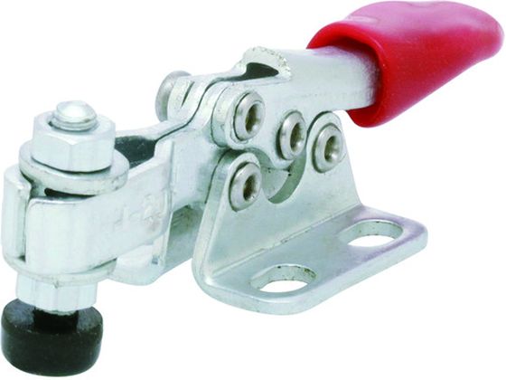 【仕様】●型番：ST-H215U●全長（mm）：148●締付力（kN）：0．5〜1●付属ボルト径：M6●取付方法：フランジ取り付けベース●ハンドル操作角度（°）：70●下方押え型●水平ハンドル●フランジベース●SPCC亜鉛メッキ●パッド：ク...