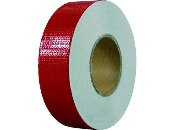 【商品説明】●豊富なカラーバリエーションです。●カプセル構造により一般的な反射シートの約3倍の高輝度を実現しました。【仕様】●型番：14354●色：赤　●幅（mm）：50　●長さ（m）：50　●厚さ（mm）：0．35●基材：PVC【備考】※...