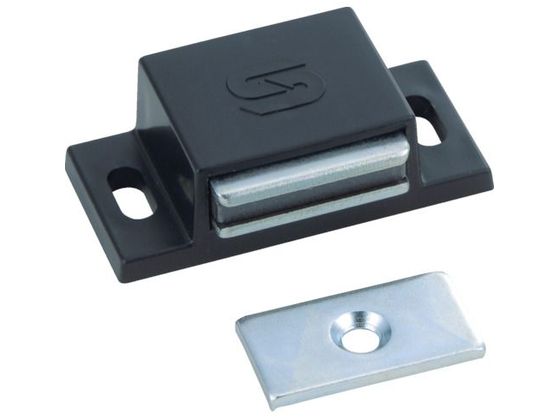 【仕様】●型番：TSM-41-BK●色：黒 ●全長（mm）：40 ●吸着力（N）：25●受板用推奨ねじ：2．4mm ●本体取付穴寸法：3．6×8mm長穴●本体：ポリプロピレン（PP） ●受け金具：スチール●受け金具【備考】※メーカーの都合に...