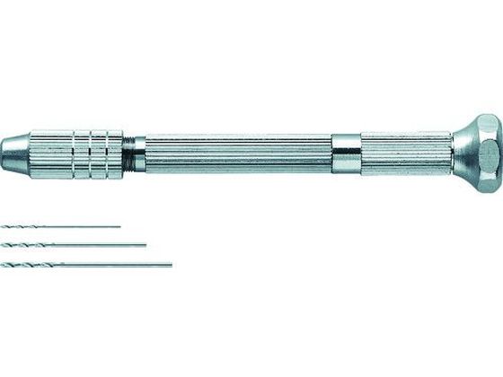 【仕様】●型番：TPVS-1.0S●入数：1S●適応サイズ（mm）：φ0．1〜3．2●先端径（mm）：φ10●全長（mm）：102●摘要：片頭式●ハンドルすじめ加工●頭部回転キャップ付●チャック・キャップ：真鍮●本体：真鍮●付属ドリル：高速...