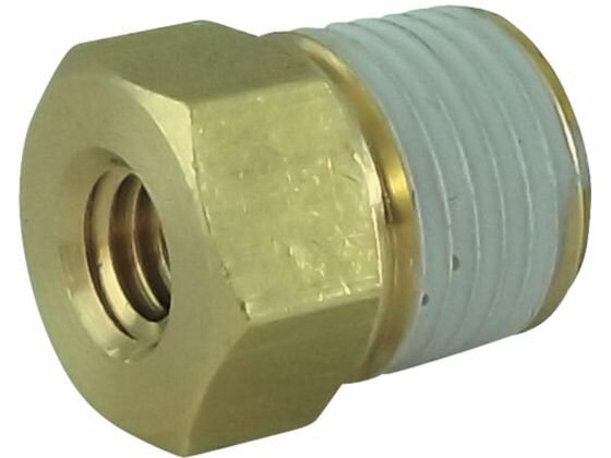 【仕様】●型番：01M5-B●入数：10個●接続口径D1：M5×0．8　●接続口径D2：R1／8　●六角対辺（mm）：10●使用流体：空気・水　●流体温度：−5〜60℃　●使用圧力：1．5MPa（圧縮空気）、0．3MPa（工業用水）　●シー...