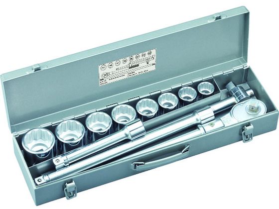 【商品説明】●大型機械整備、土木整備、プラント整備の作業に最適なセットです。【仕様】●型番：200M●入数：1S●差込角（mm）：19．0●ソケット内容（mm）：12角：26、29、32、35、38、41、46、50●ハンドル内容：ラチェッ...