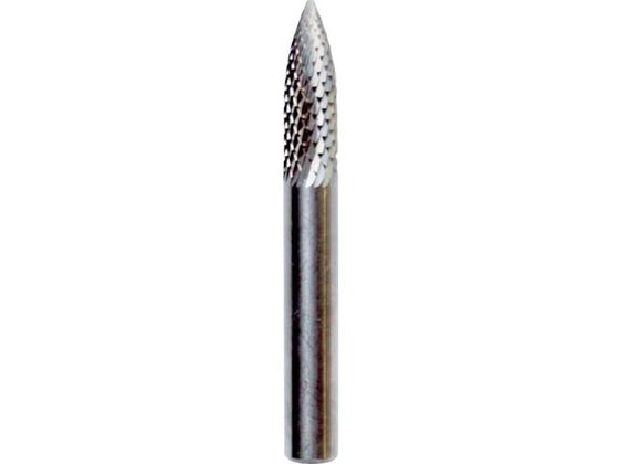 【仕様】●型番：TCBT6400K●形状：トンガリ（ダブルkカット）●軸径（mm）：6●刃径（mm）：6●全長（mm）：50●刃長（mm）：16●最高使用回転数（rpm）：50000●軸長（mm）：34●タイプ：超硬●使用工具：軸付きグライ...