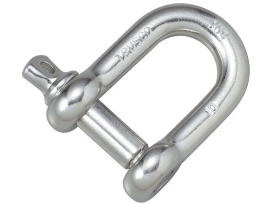 【商品説明】●ねじ込みタイプのスタンダードなシャックルです。【仕様】●型番：TNS-4●入数：2個●ねじ径：M4　●使用荷重（kN）：0．49　●B（mm）：8　●L（mm）：16　●D1（mm）：4　●D2（mm）：4　●d（mm）：8●...