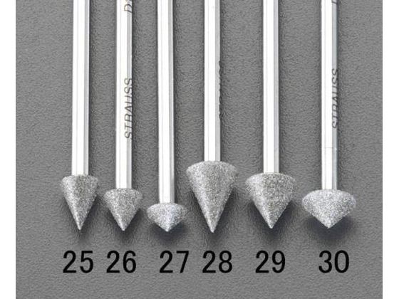 【仕様】●軸径：3mm●全長：55mm●砥粒：ダイヤモンドパウダー●粒度：＃140●刃径：6mm●刃長：9mm●先端角度：45°●電着タイプ【備考】※メーカーの都合により、パッケージ・仕様等は予告なく変更になる場合がございます。【検索用キー...