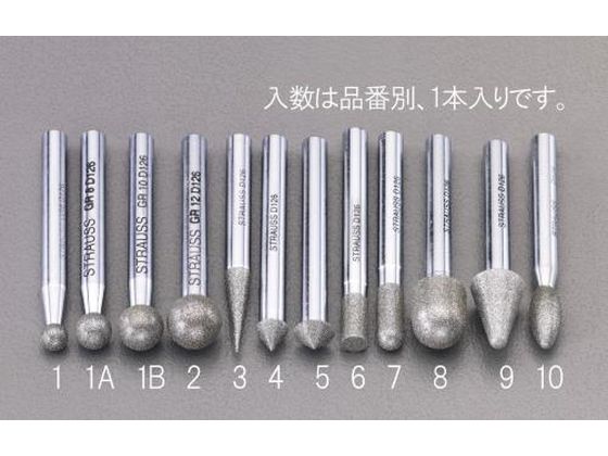 【仕様】●用途：ガラス、セラミック、超硬合金用●形状：ボール●刃径：12mm●軸径：6mm●全長：60mm●粒度：＃140●砥粒：ダイヤモンドパウダー●入数：1本●電着タイプ【備考】※メーカーの都合により、パッケージ・仕様等は予告なく変更に...