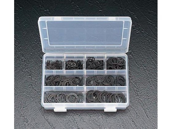 【仕様】●セット内容：適合軸径（入数）：7mm（100）9mm（100）11mm（50）13mm（50）15mm（50）16mm（30）18mm（30）20mm（30）●材質：バネ鋼●ケースサイズ：207×145×40mm【備考】※メーカー...